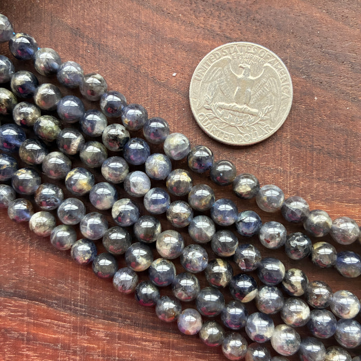 6mm Iolite Round Bead Strand – Crystal La La Land